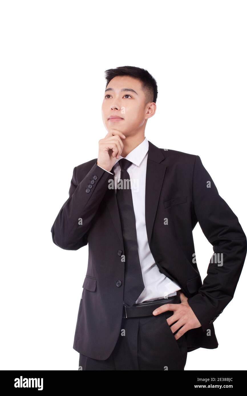 Portrait of a young bisiness man thinking high quality photo Stock ...