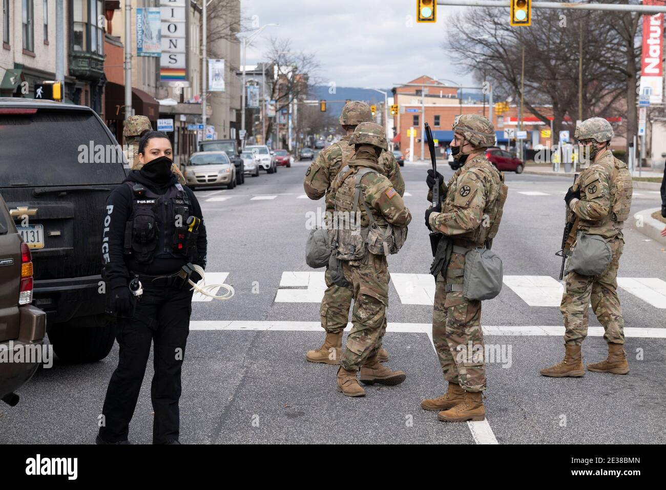 Harrisburg, Pennsylvania.January 17, 2021: Pennsylvania capitol police ...