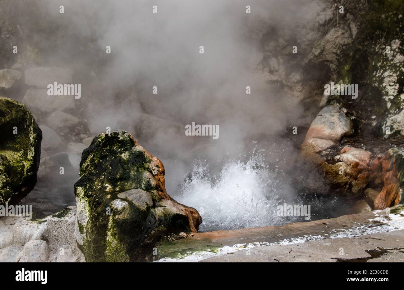 Hot spring area in Furnas, Sao Miguel island, Azores Stock Photo - Alamy