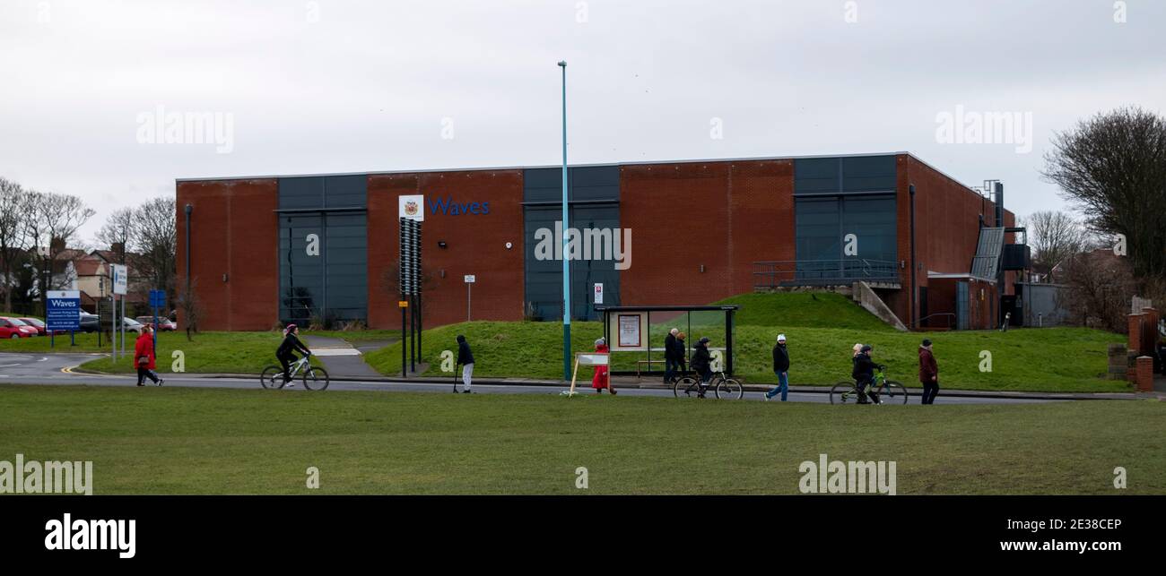 Waves Sports Centre Whitley Bay lockdown January 2021 Stock Photo - Alamy