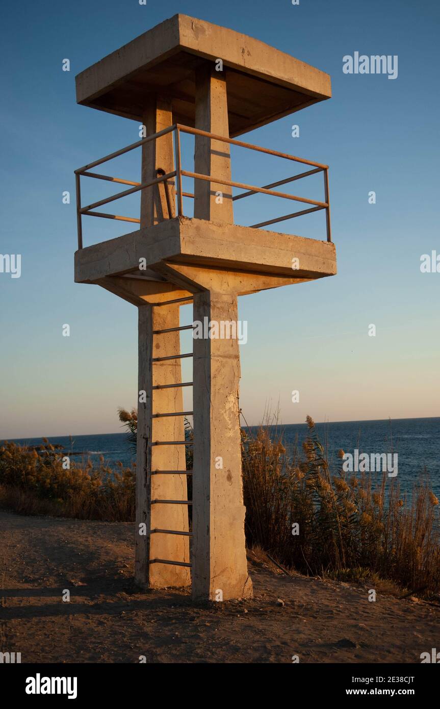 concrete viewing platform looking out to the sea Stock Photo - Alamy