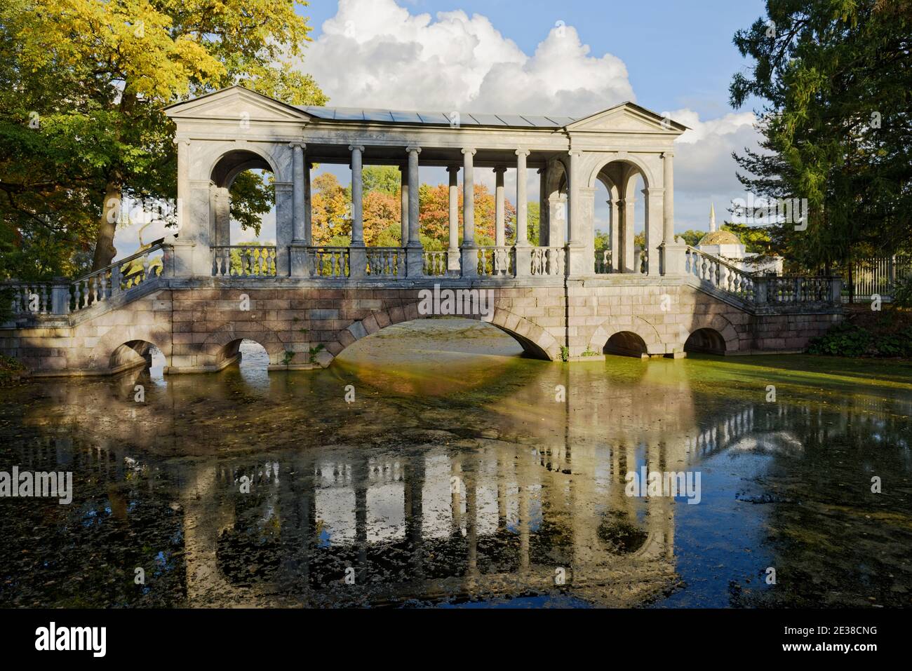 Marble bridge, also known as Siberian Marble Gallery, in Catherine park ...