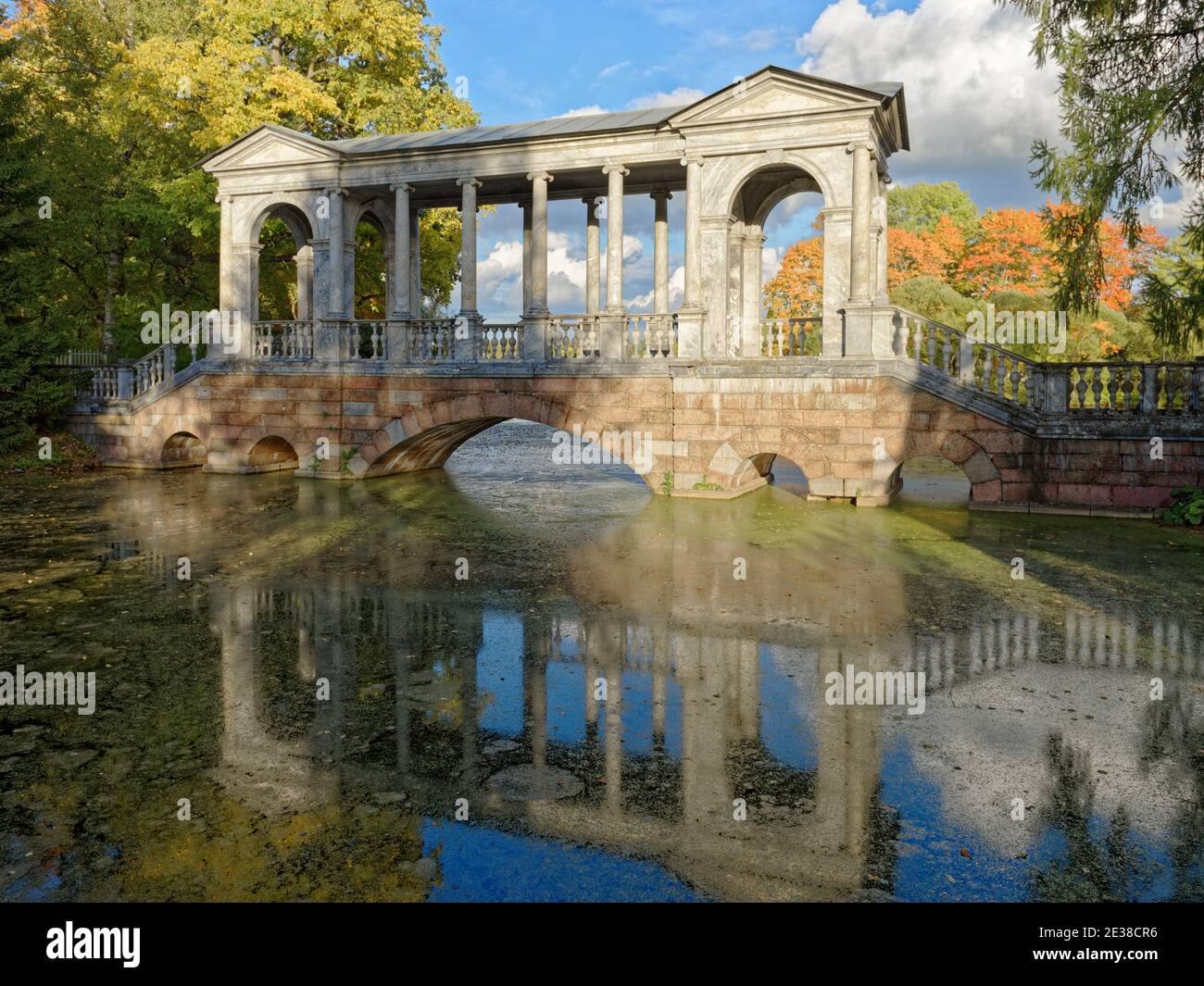 Marble bridge, also known as Siberian Marble Gallery, in Catherine park ...