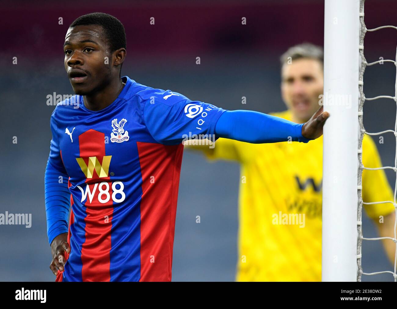 Crystal Palace's Tyrick Mitchell reacts during the Premier League match ...