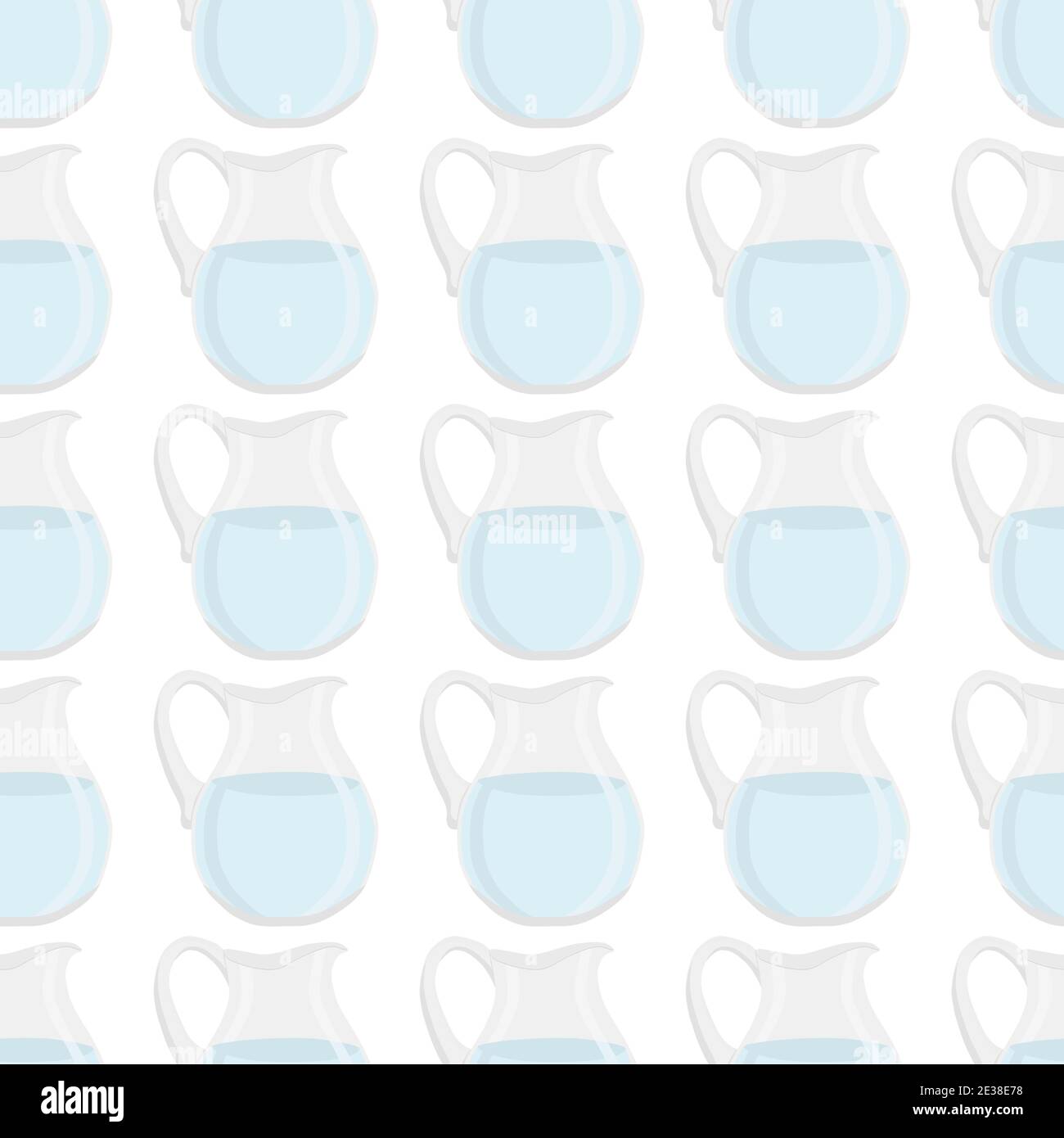 Illustration on theme colored set identical types glass jugs for ...