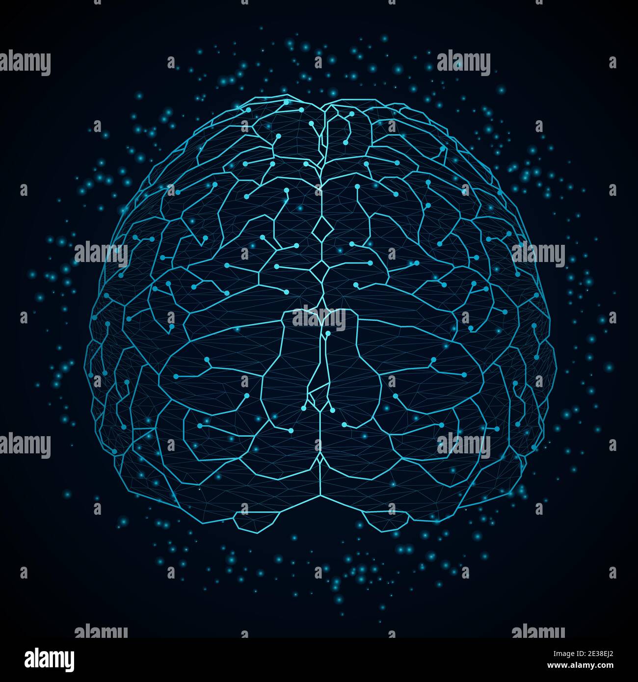 circuit board vector background, technology illustration, form of brain ...