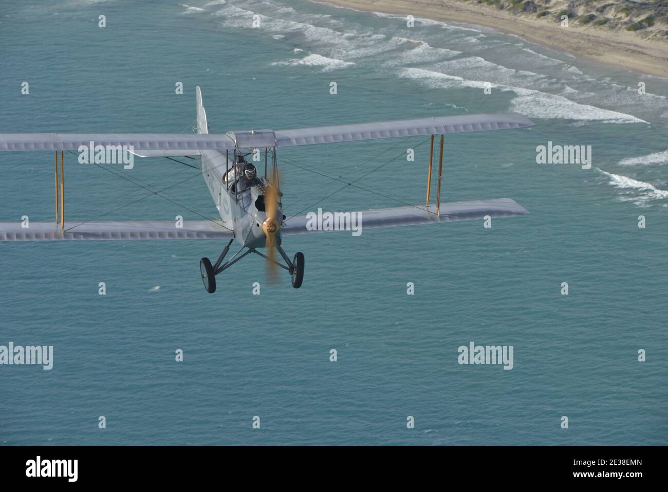 The one and only Silver Centenary 1930's biplane, here over Western ...