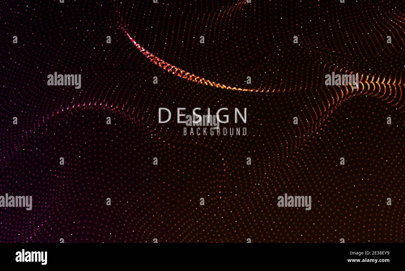 Abstract wave background, digital flowing particles .Cyber or ...