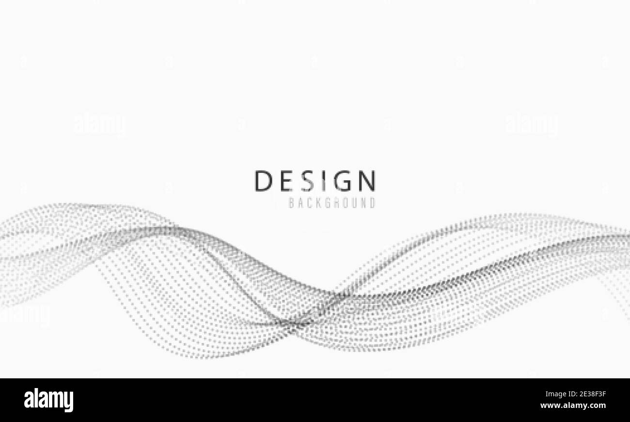 Abstract gray wave background, digital flowing particles .Cyber or ...
