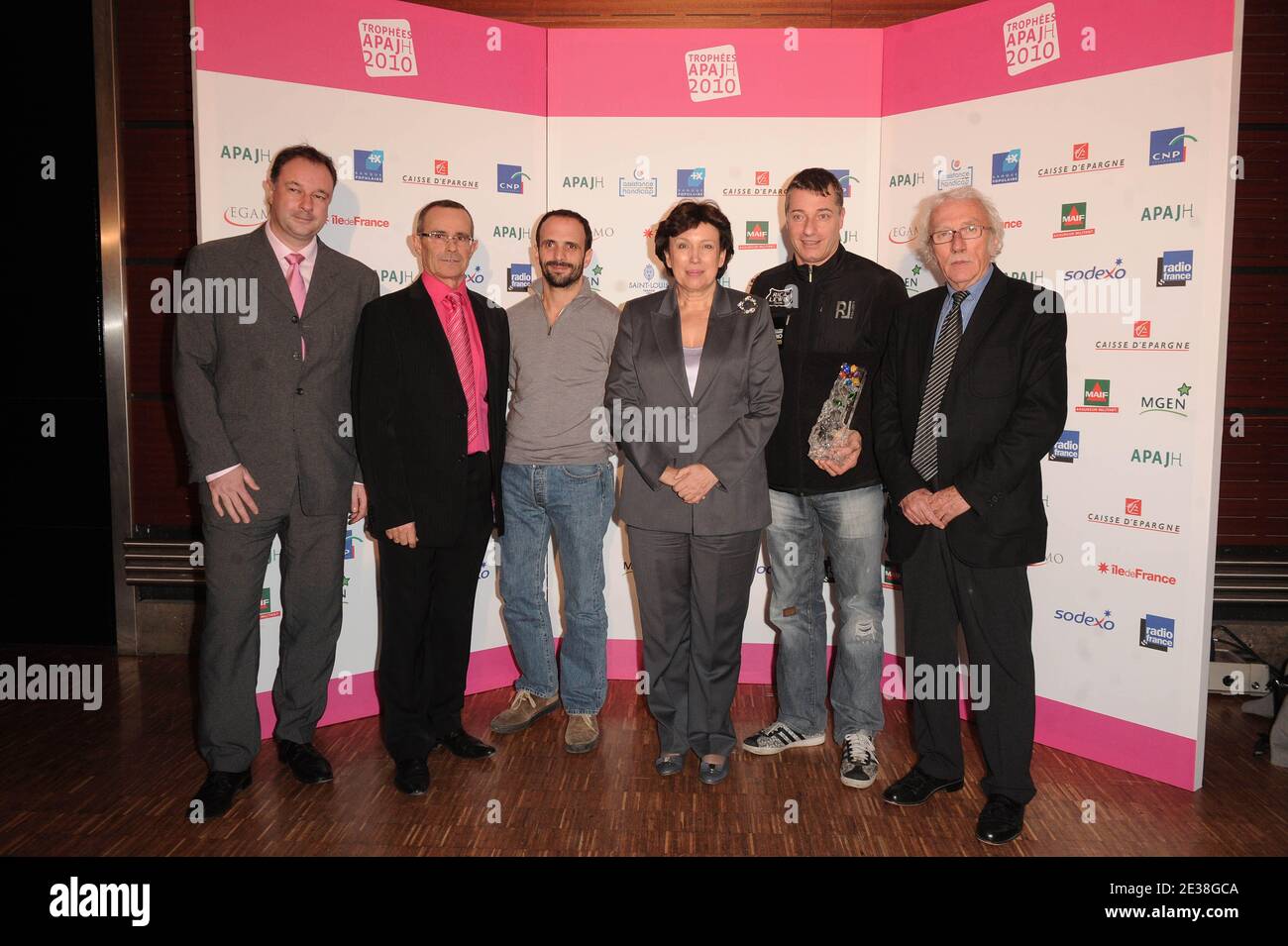 Roselyne Bachelot poses with French Fencing team during the APAJH ...