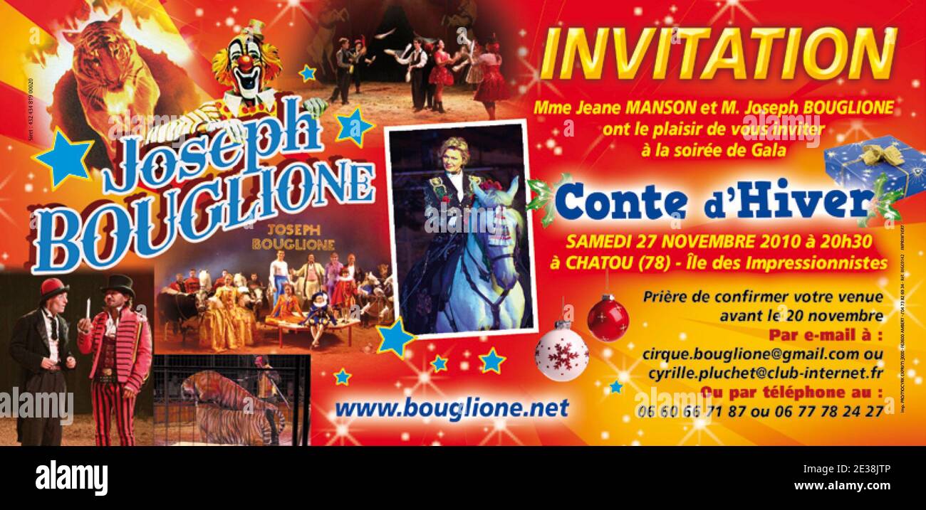 Affiche of the new circus spectacle of Joseph Bouglione in Chatou ...