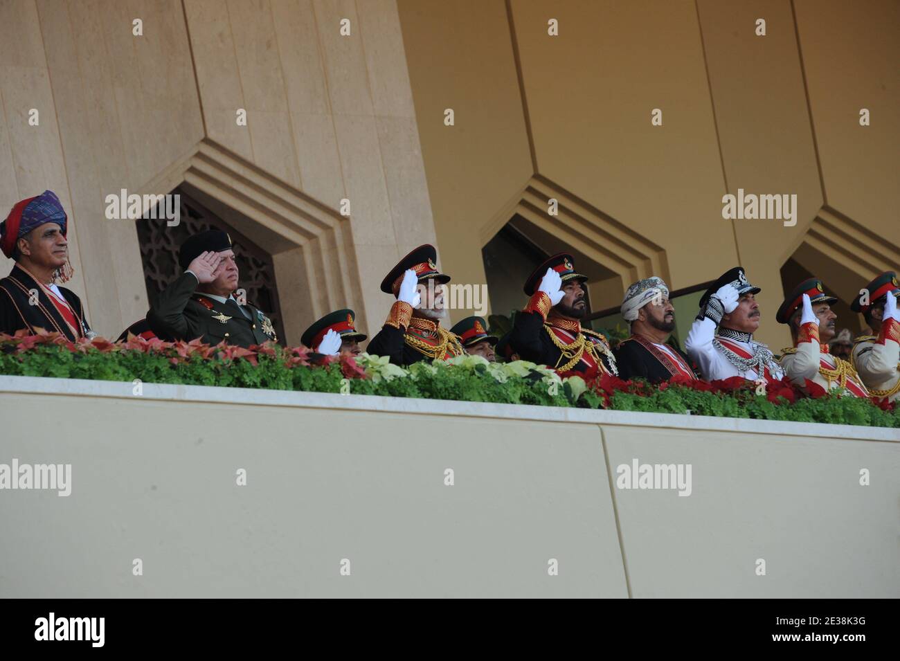 King Abdullah II Bin Al Hussein of Jordania and Oman's Sultan Qaboos ...