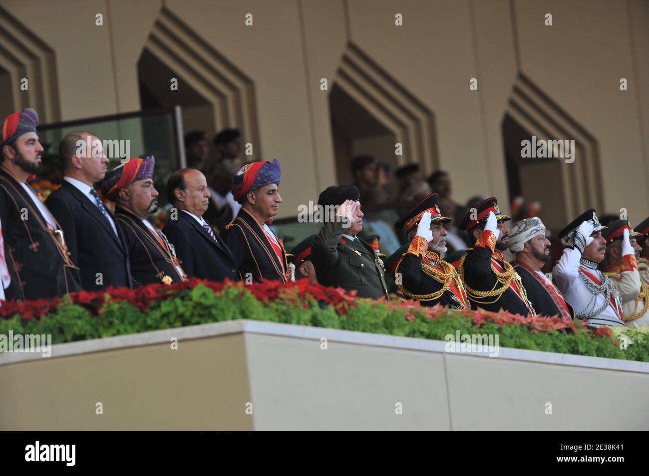 King Abdullah II Bin Al Hussein of Jordania and Oman's Sultan Qaboos ...