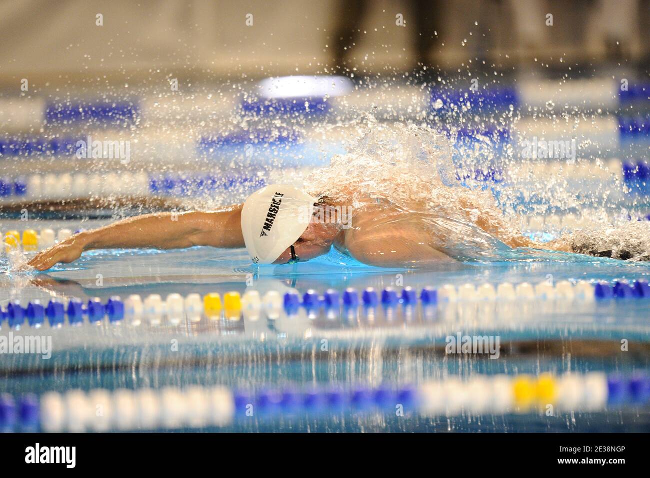 Fabien Gilot competes on men's 50 meters freestyle final during the ...