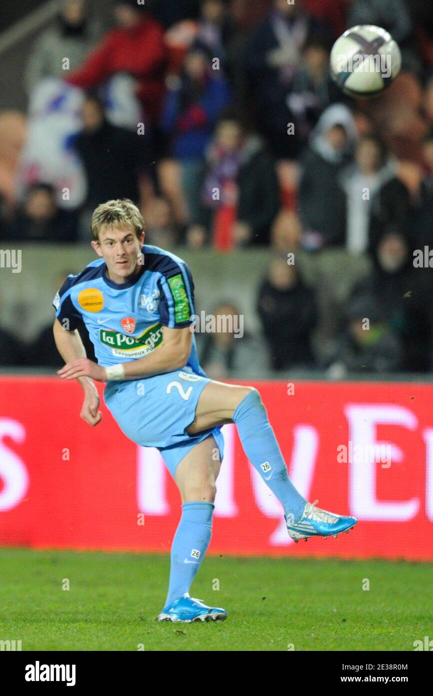 Brest's Nolan Roux during French League One soccer match, PSG vs Brest ...