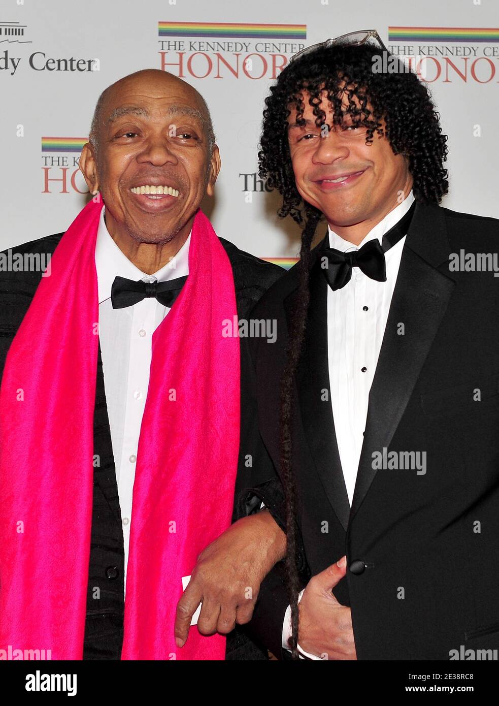 Geoffrey Holder and his son, Leo Holder, arrive for the formal Artist's ...