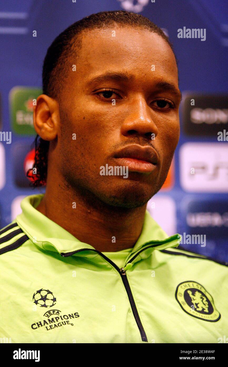 Chelsea player Didier Drogba during a press conference before the UEFA ...