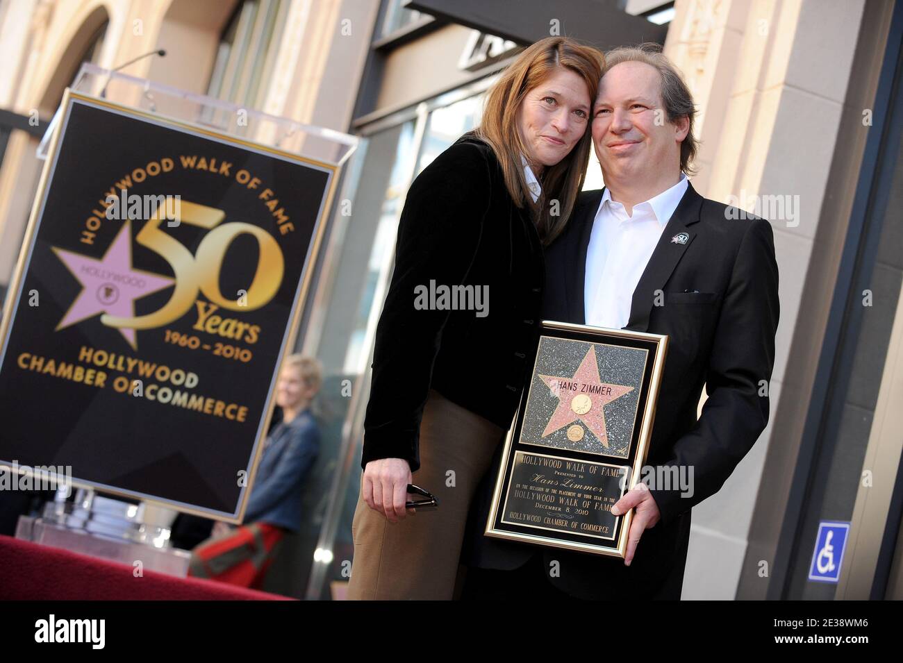 Composer Hans Zimmer, posing with his wife Suzanne, is honored with a ...