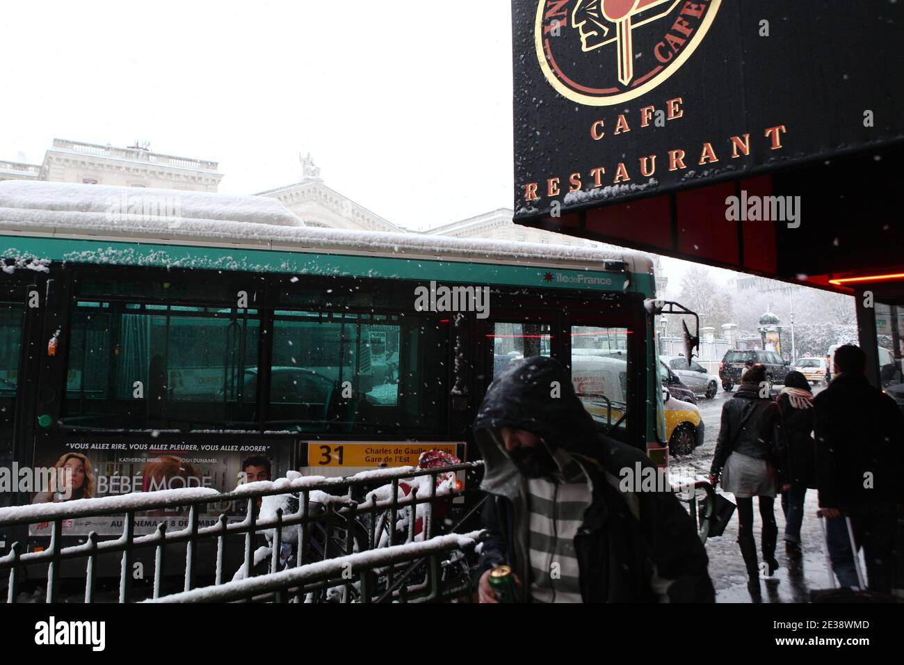 An accident of a RATP bus in the streets in Paris, on december 8, 2010 ...