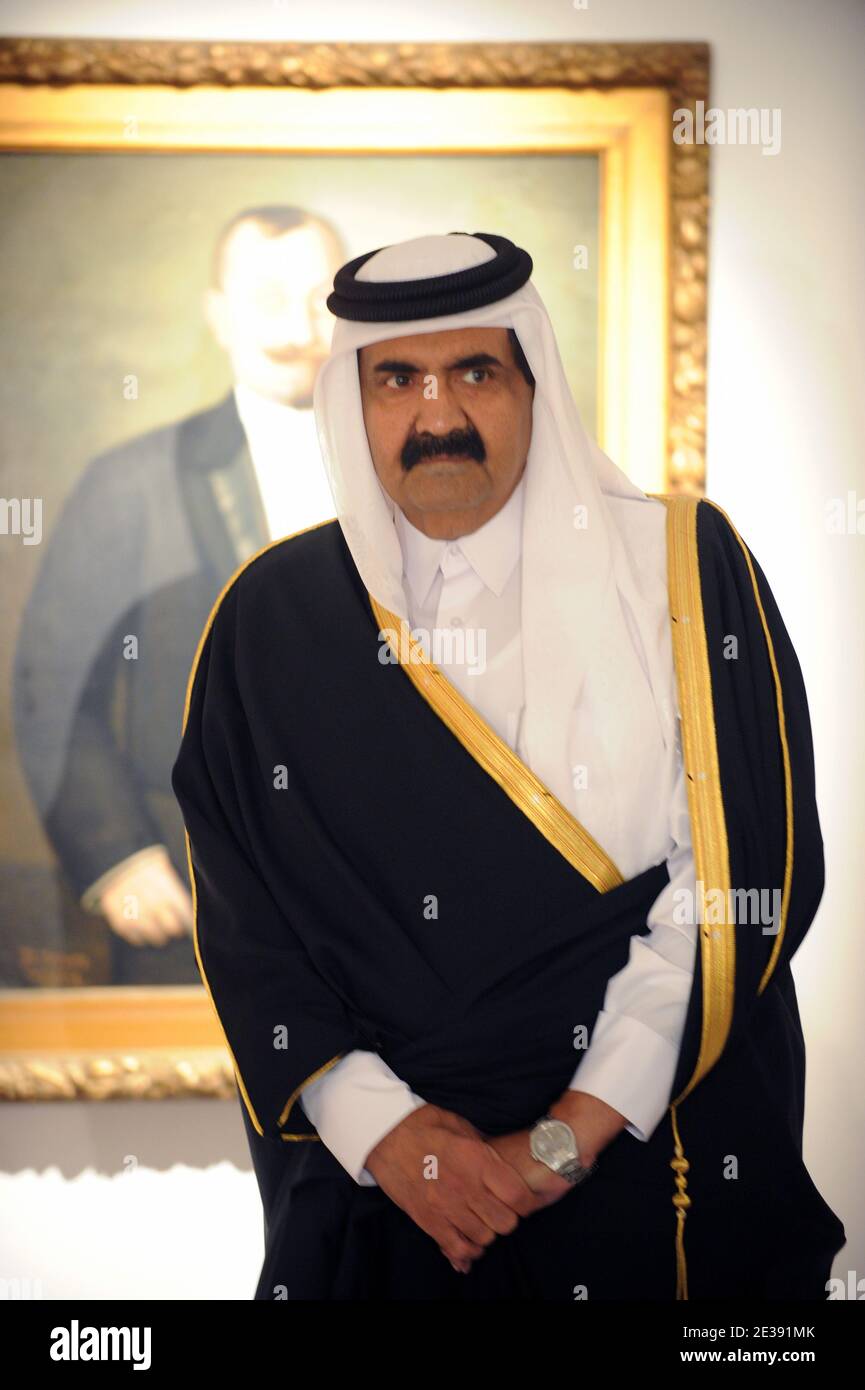 Qatar's Emir Sheikh Hamad bin Khalifa Al Thani attends the opening ...