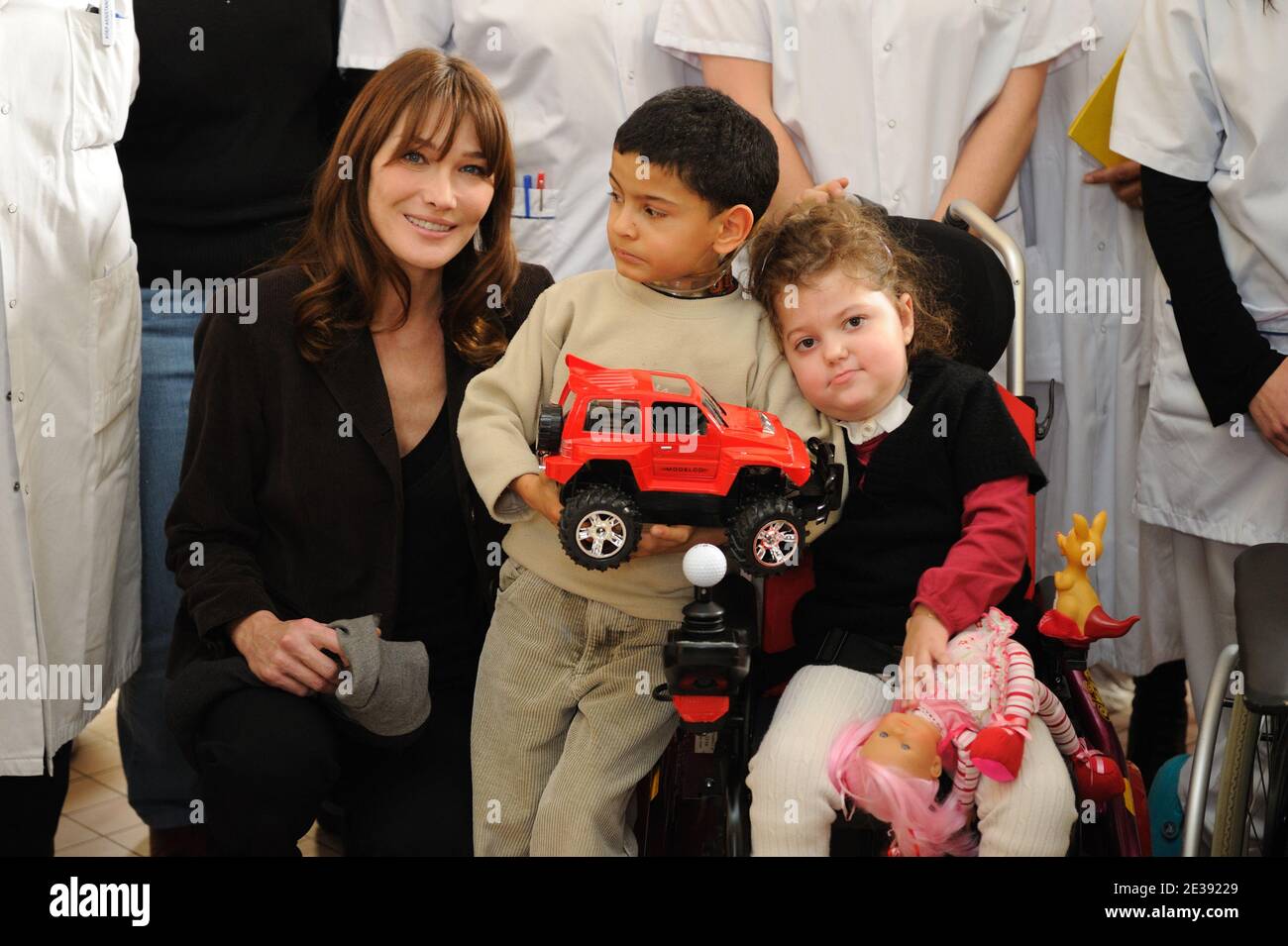 French first lady and global AIDS ambassador Carla Bruni-Sarkozy poses ...