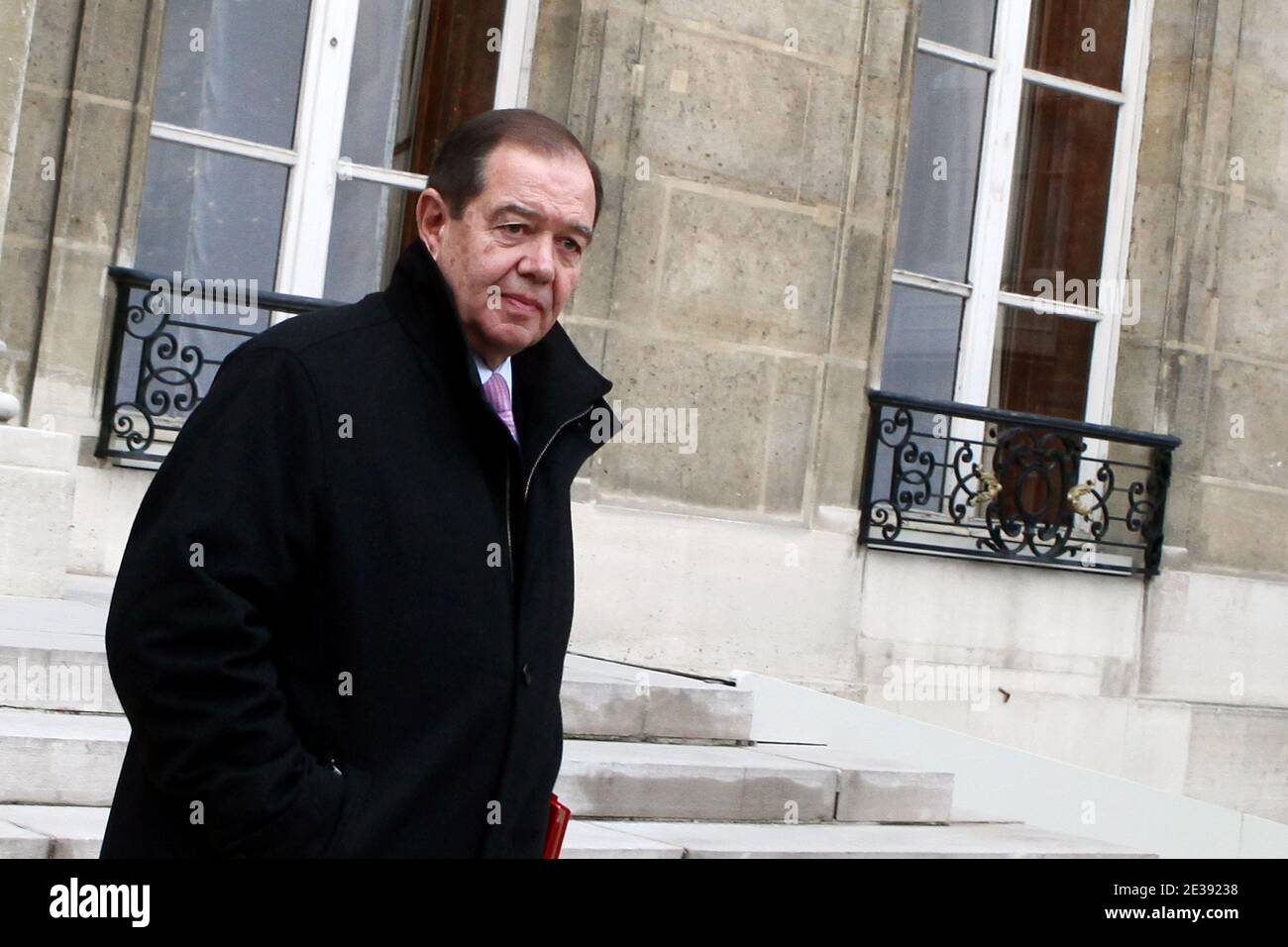 French Minister for Relations with Parliament Patrick Ollier leaves ...