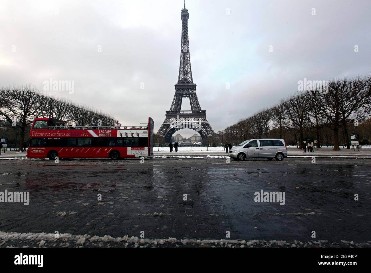 The Eiffel Tower is seen as heavy snow hits Paris, France on December ...