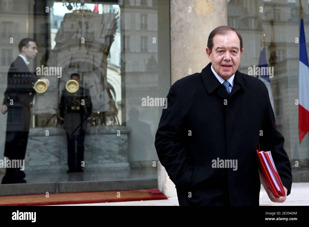 French Minister for Relations with Parliament Patrick Ollier leaves the ...