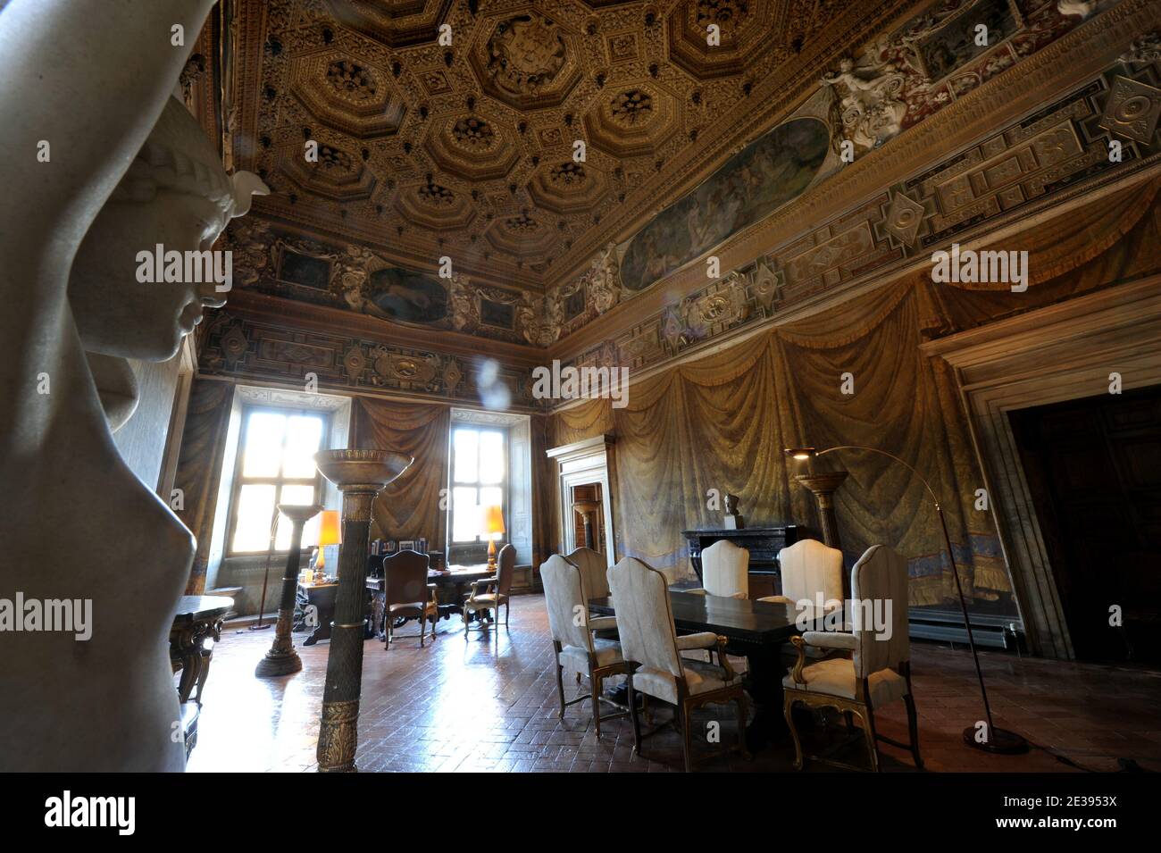 The cardinal's room pictured at Palazzo Farnese in Rome, Italy on ...