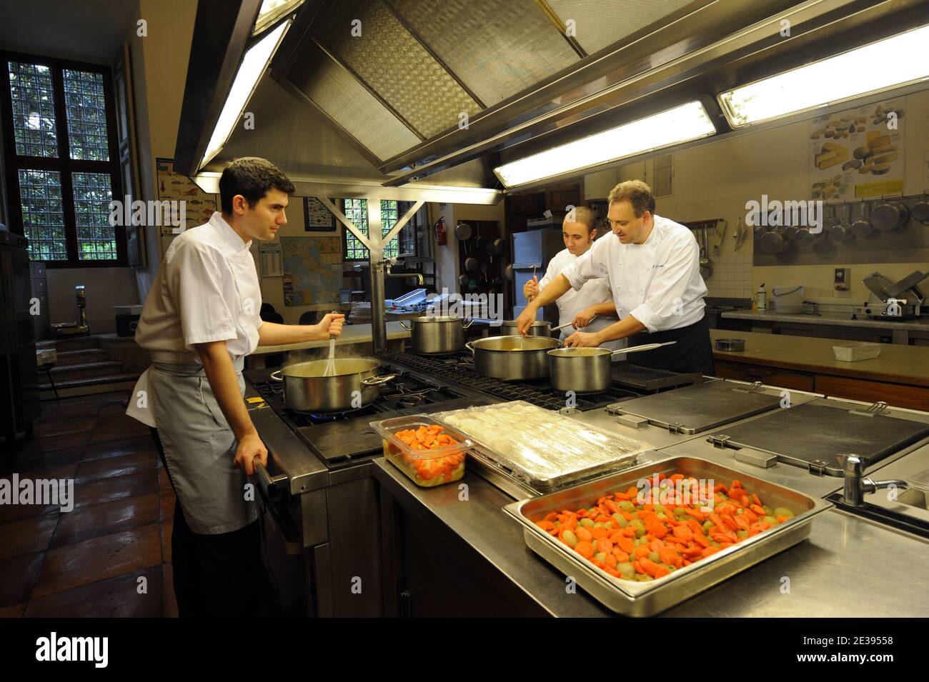 The kitchen of the palace, on left : Stanislas Abiven the 'chef ...