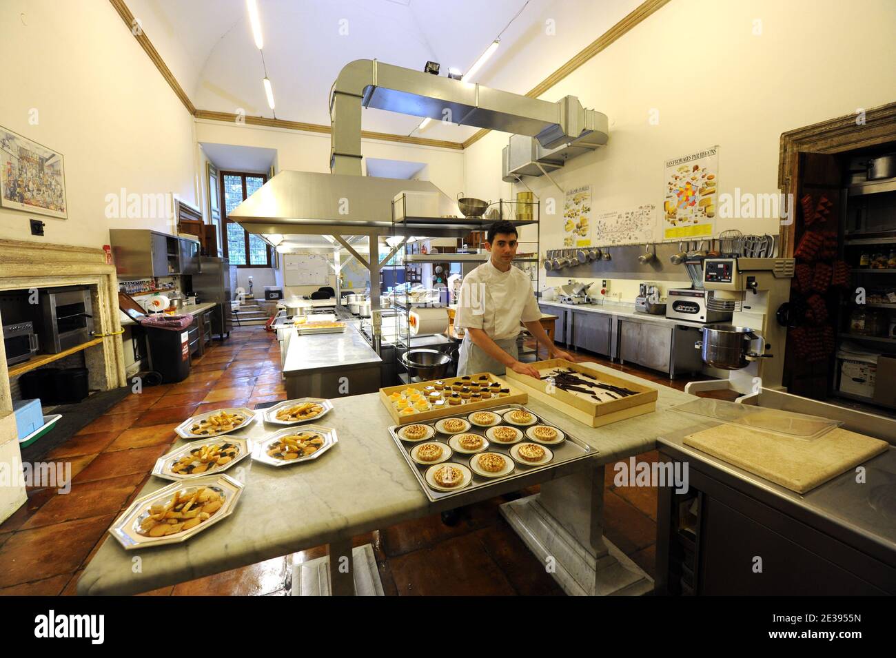 The kitchen of the palace, on left : Stanislas Abiven the 'chef ...