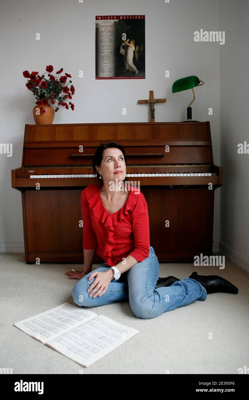 French opera singer, mezzo-soprano Lucile Vignon poses at her apartment ...