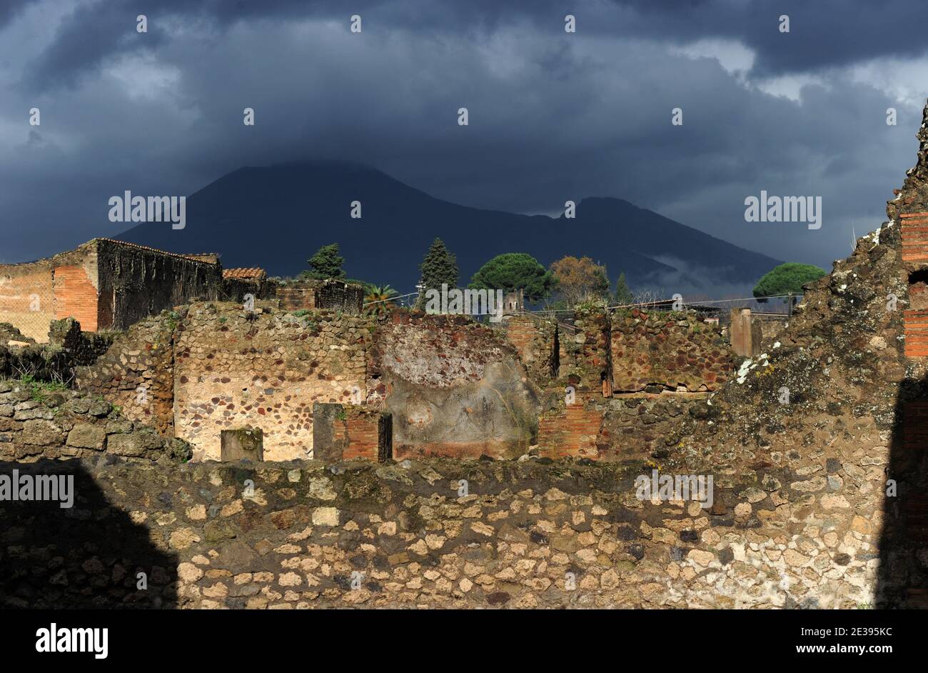 A view of the Mount Vesuvius and Pompeii, south Italy on November 25 ...