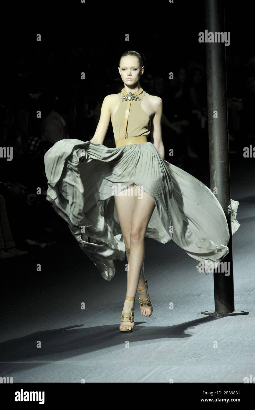 A model displays a creation by designer Alber Elbaz for Lanvin spring ...