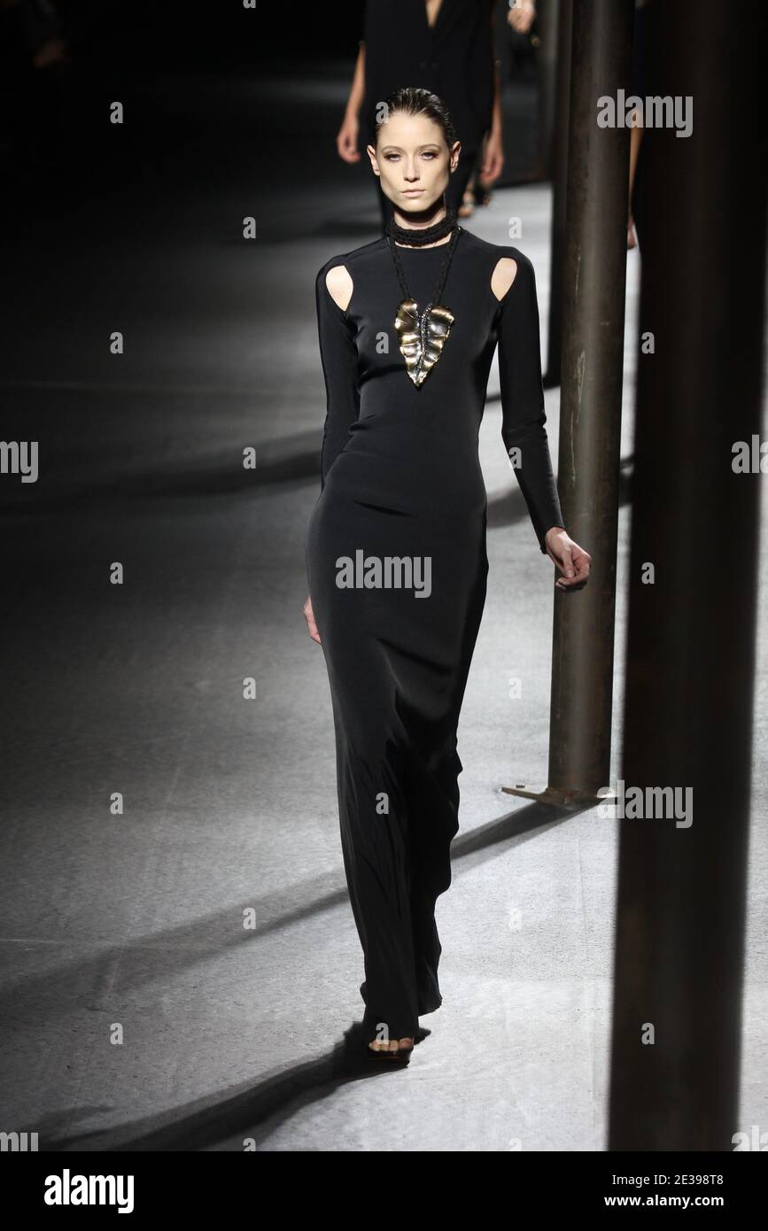 A model displays a creation designer Alber Elbaz for Lanvin Spring ...