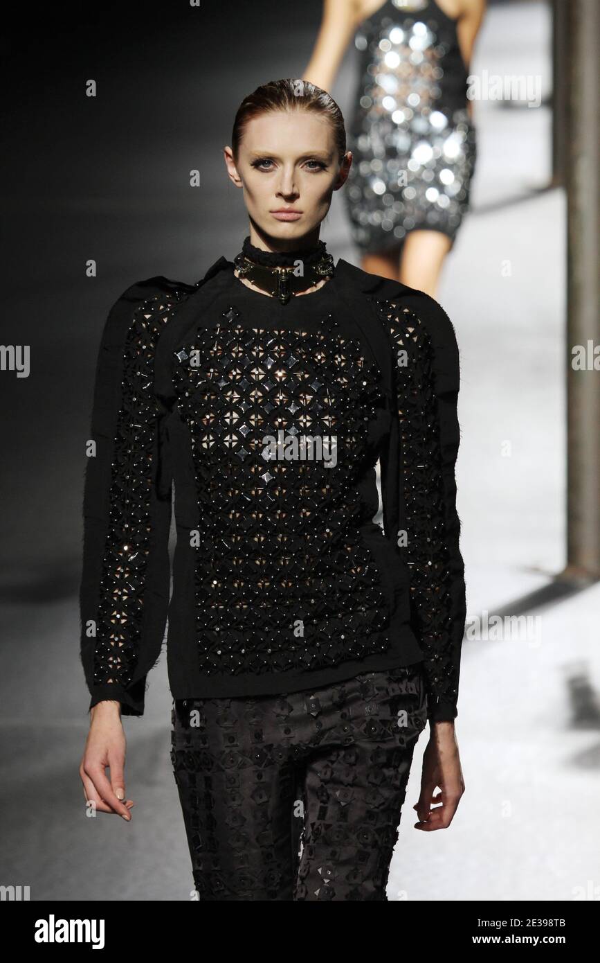 A model displays a creation designer Alber Elbaz for Lanvin Spring ...