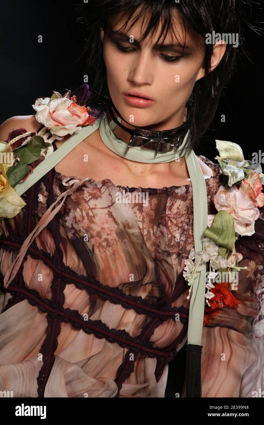 A model displays a creation by designer Jean-Paul Gaultier for his ...