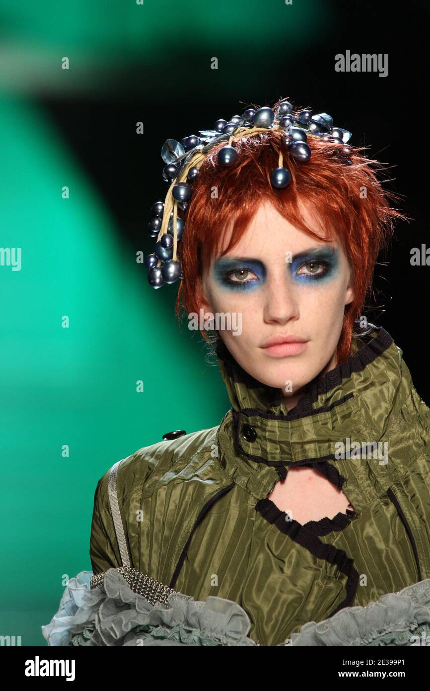 A model displays a creation by designer Jean-Paul Gaultier for his ...