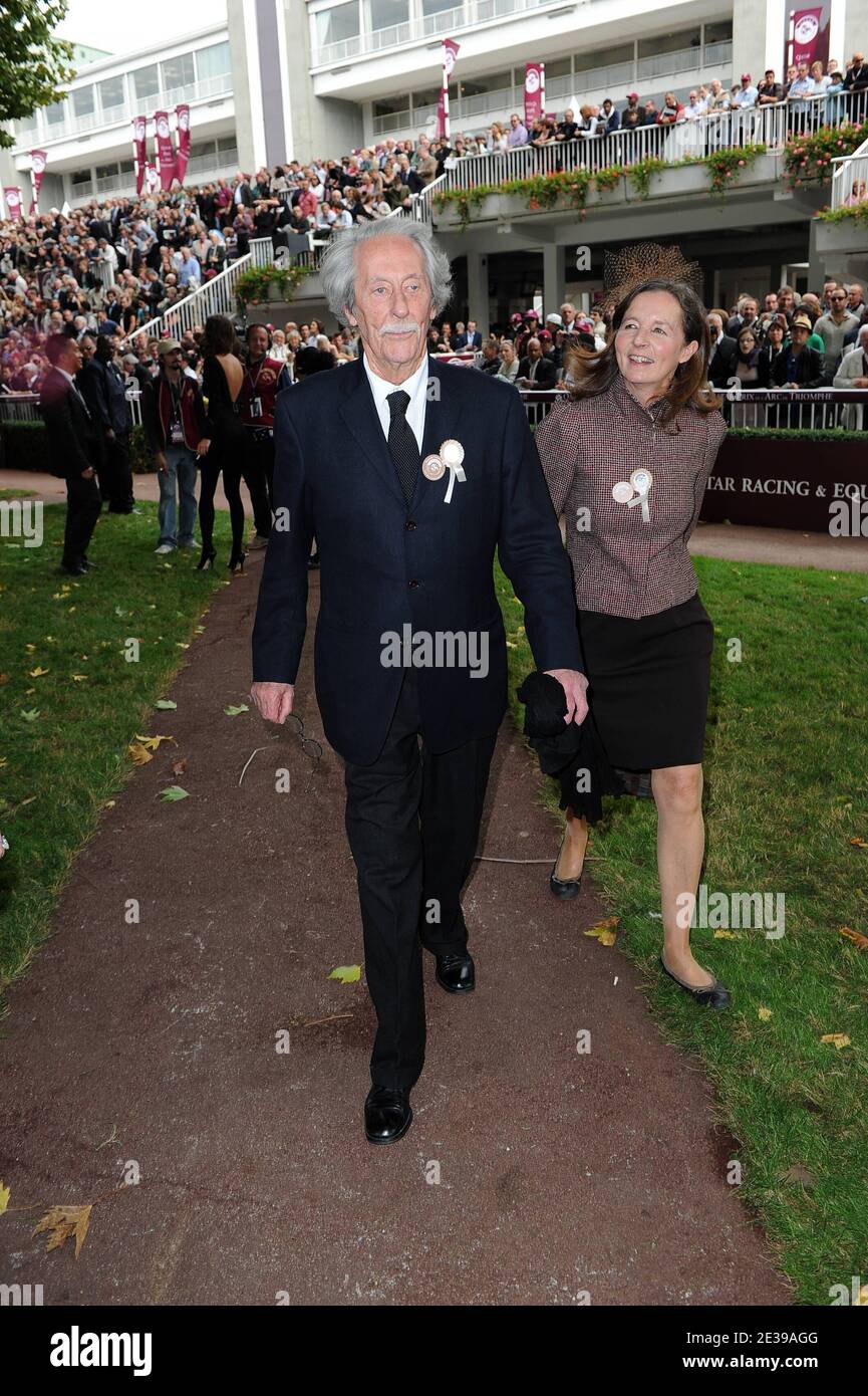 Jean Rochefort and his wife attend the 89th edition of the Qatar Arc de ...