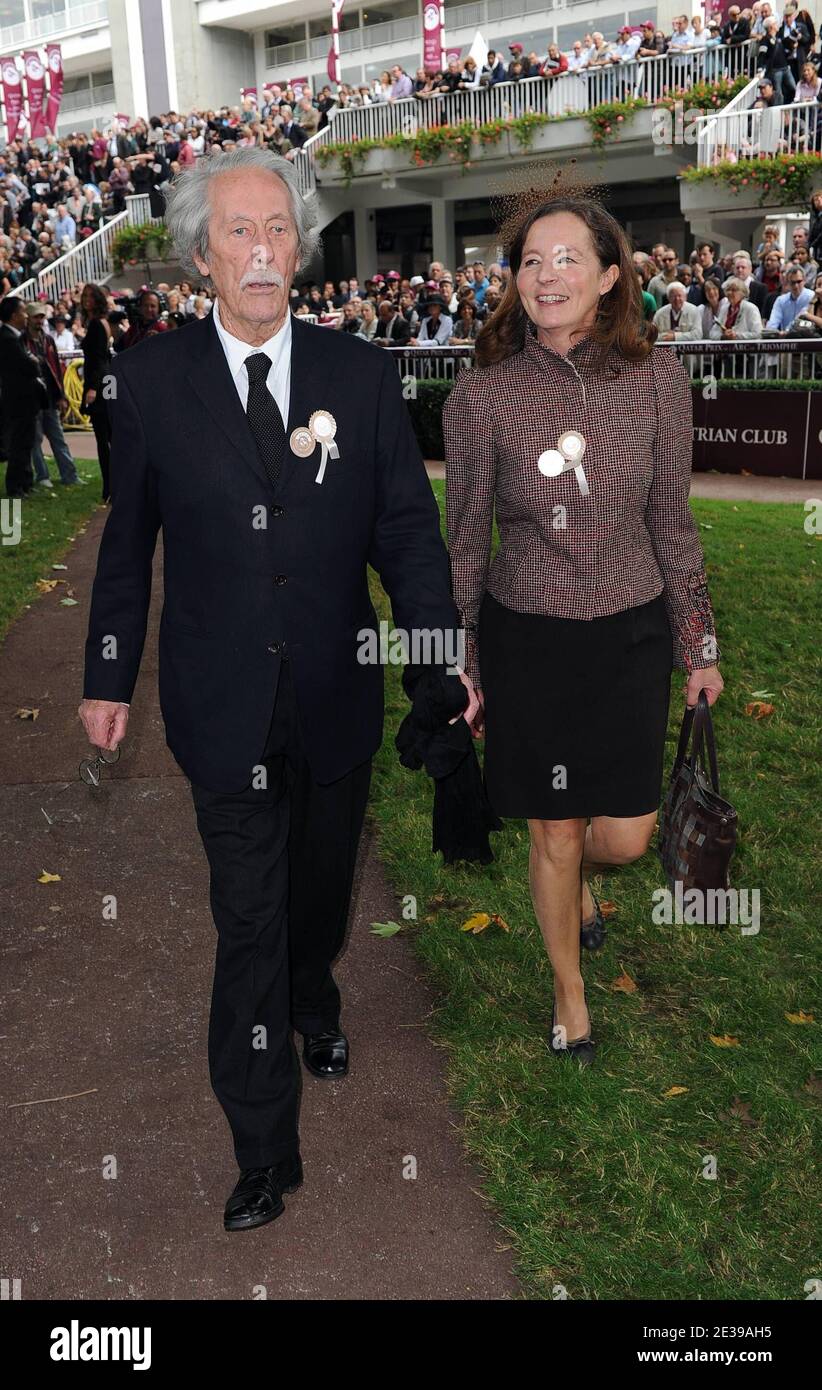 Jean Rochefort and his wife attend the 89th edition of the Qatar Arc de ...