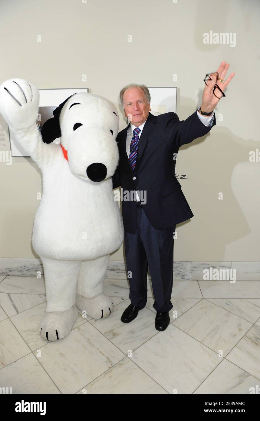 L-R: Snoopy, Lee Mendelson attends the 60th Anniversary of Peanuts ...