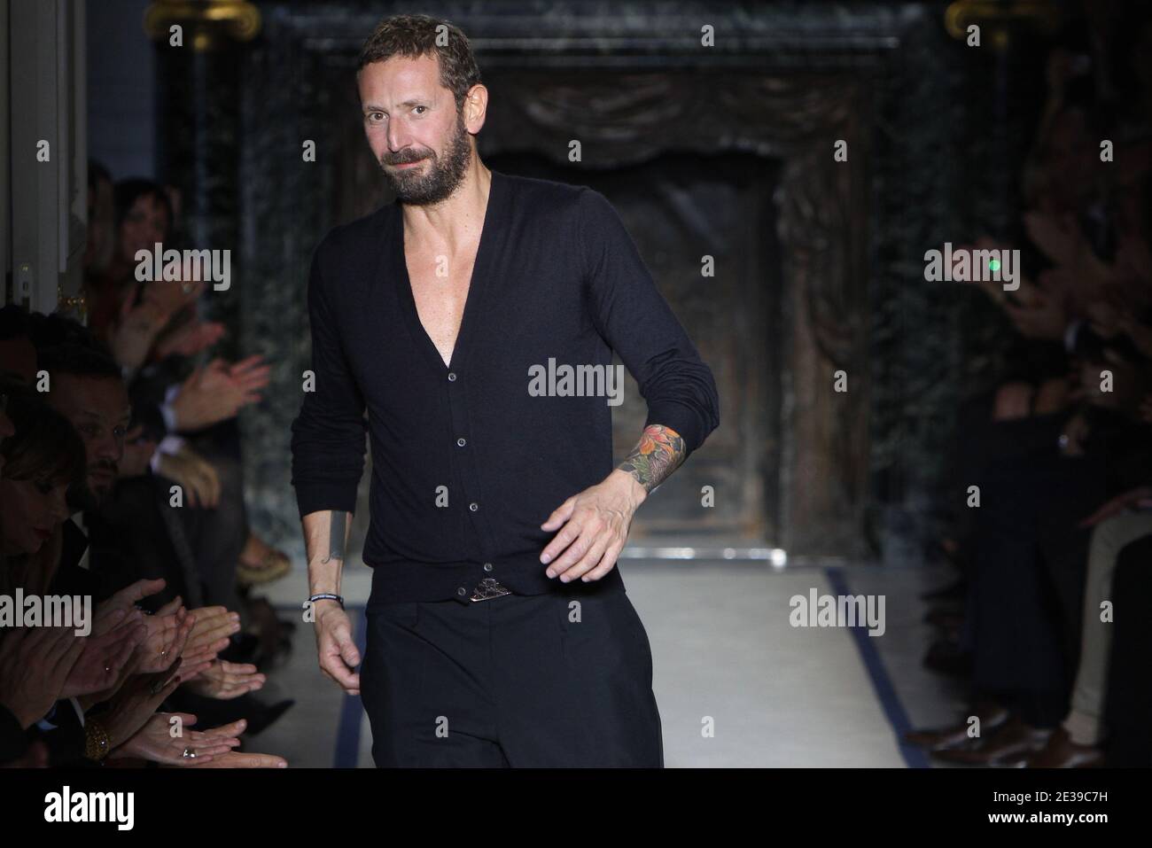 Designer Stephano Pilati appears during the Yves Saint Laurent spring ...