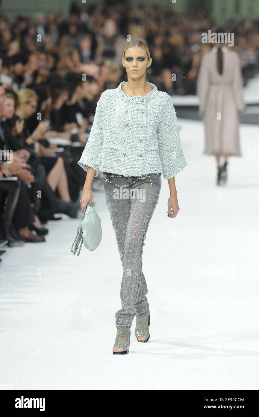 A model displays a creation by Karl Lagerfeld for Chanel spring-summer ...