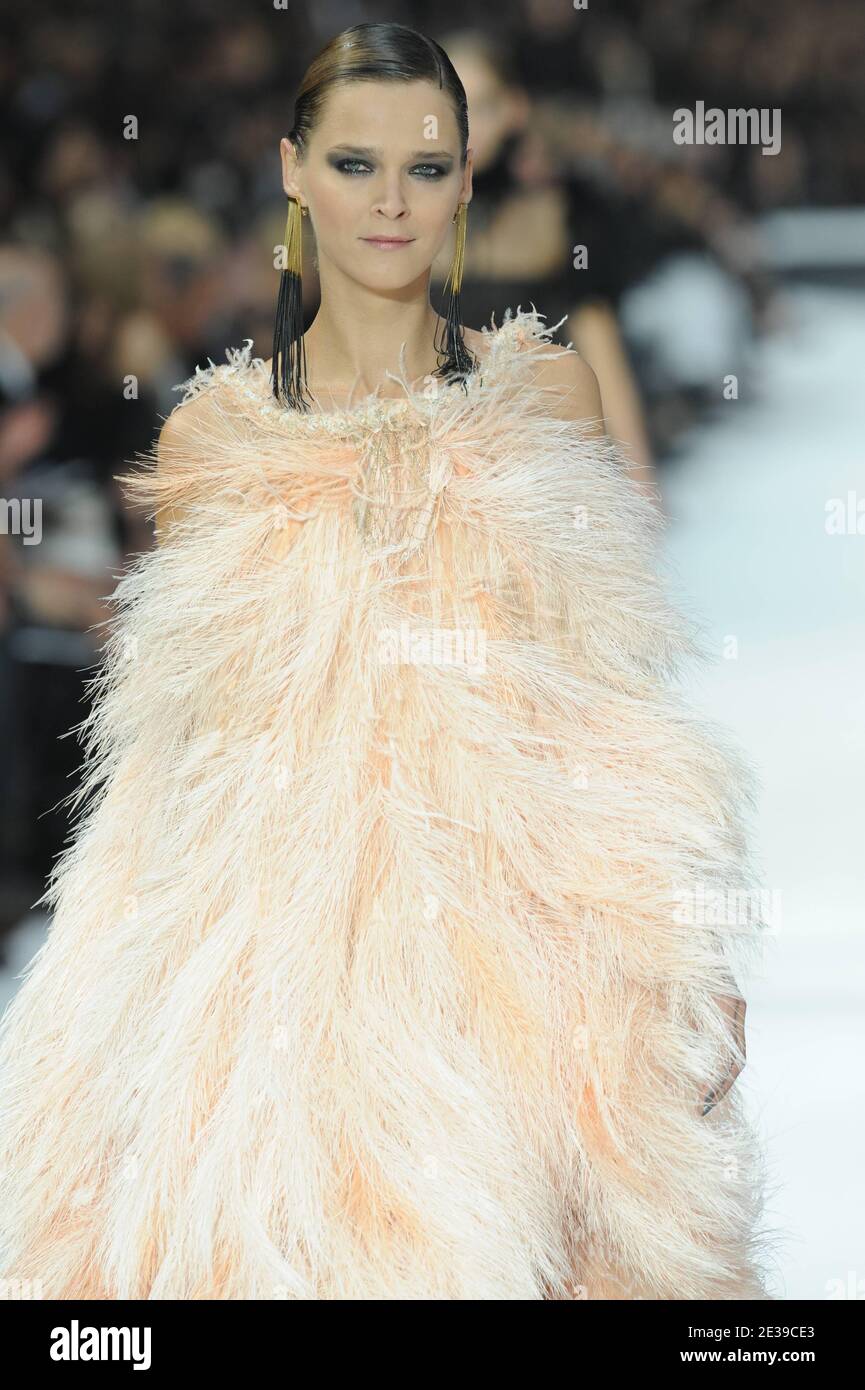 A model displays a creation by Karl Lagerfeld for Chanel spring-summer ...