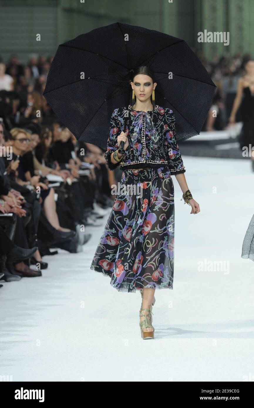 A model displays a creation by Karl Lagerfeld for Chanel spring-summer ...