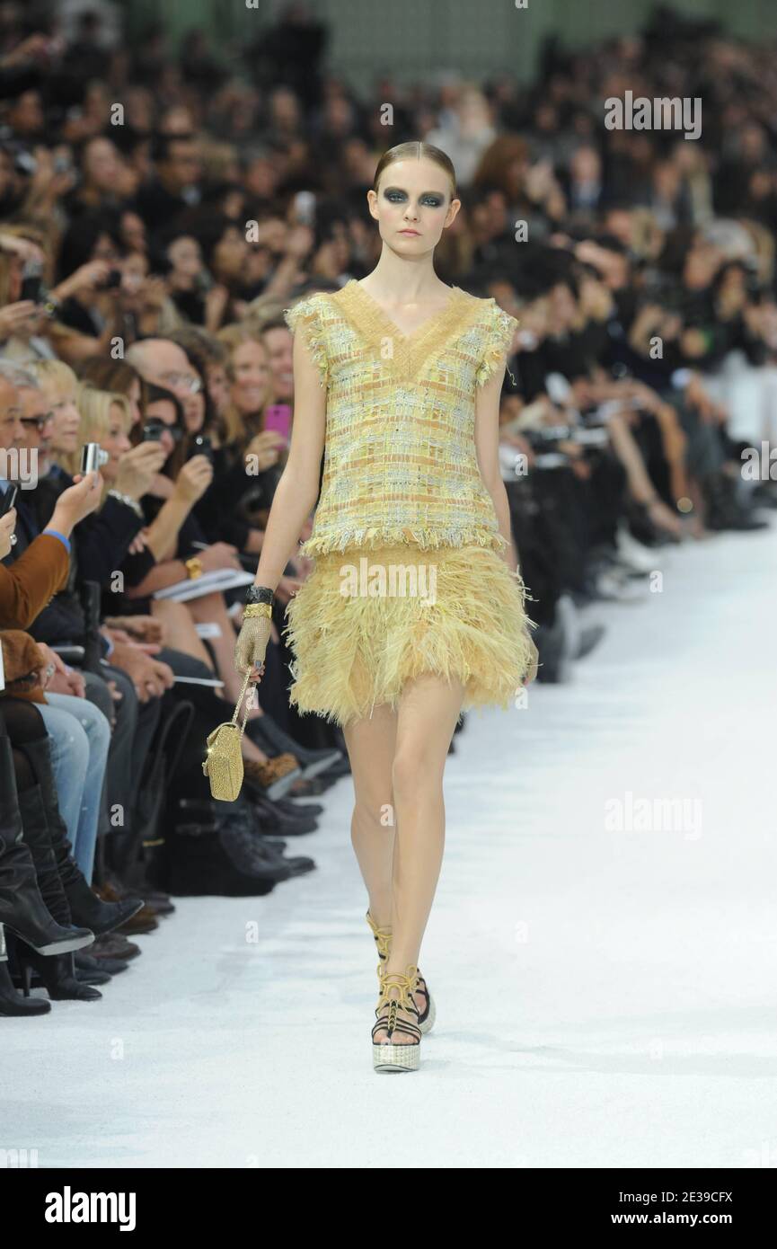 A model displays a creation by Karl Lagerfeld for Chanel spring-summer ...