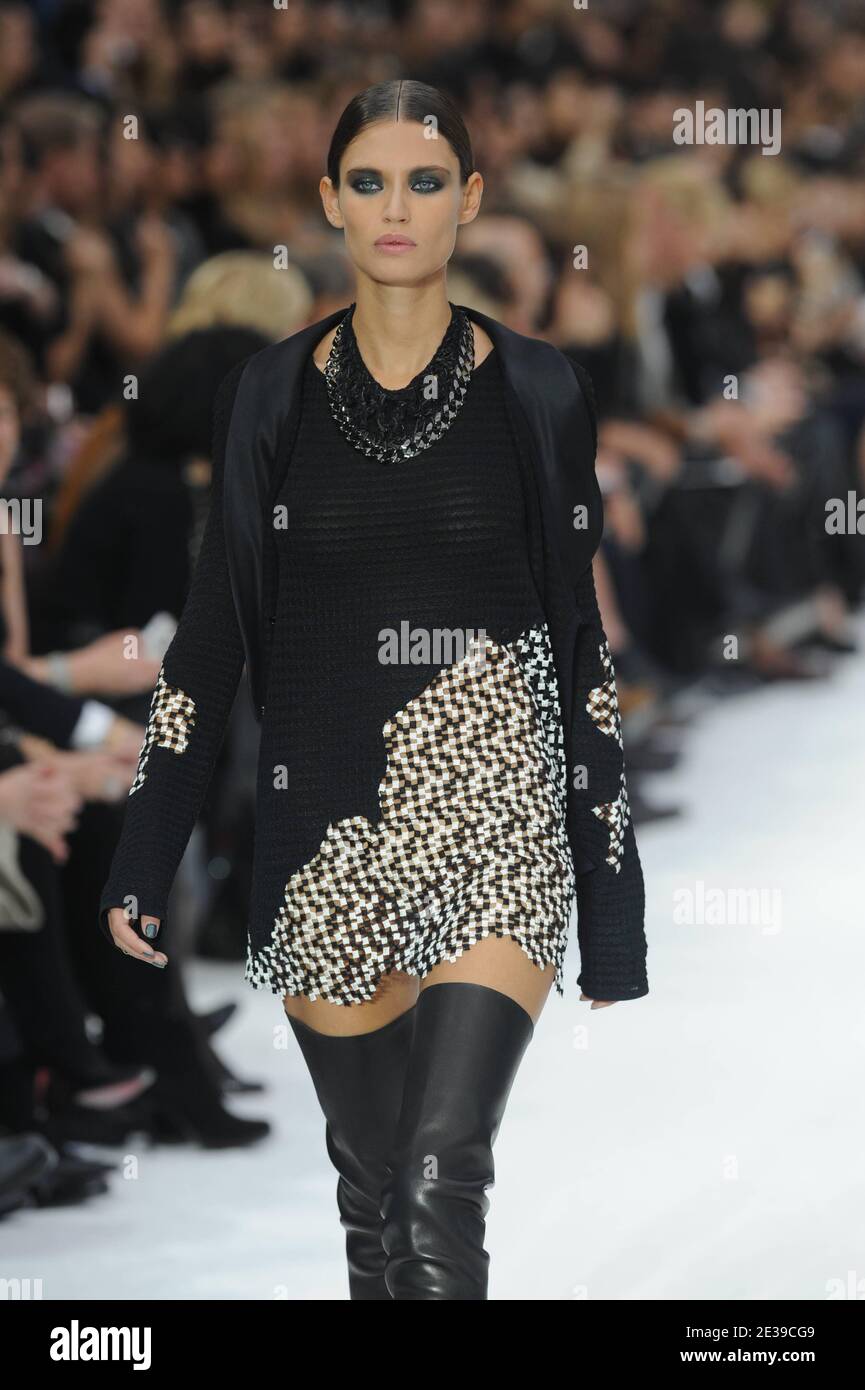 A model displays a creation by Karl Lagerfeld for Chanel spring-summer ...