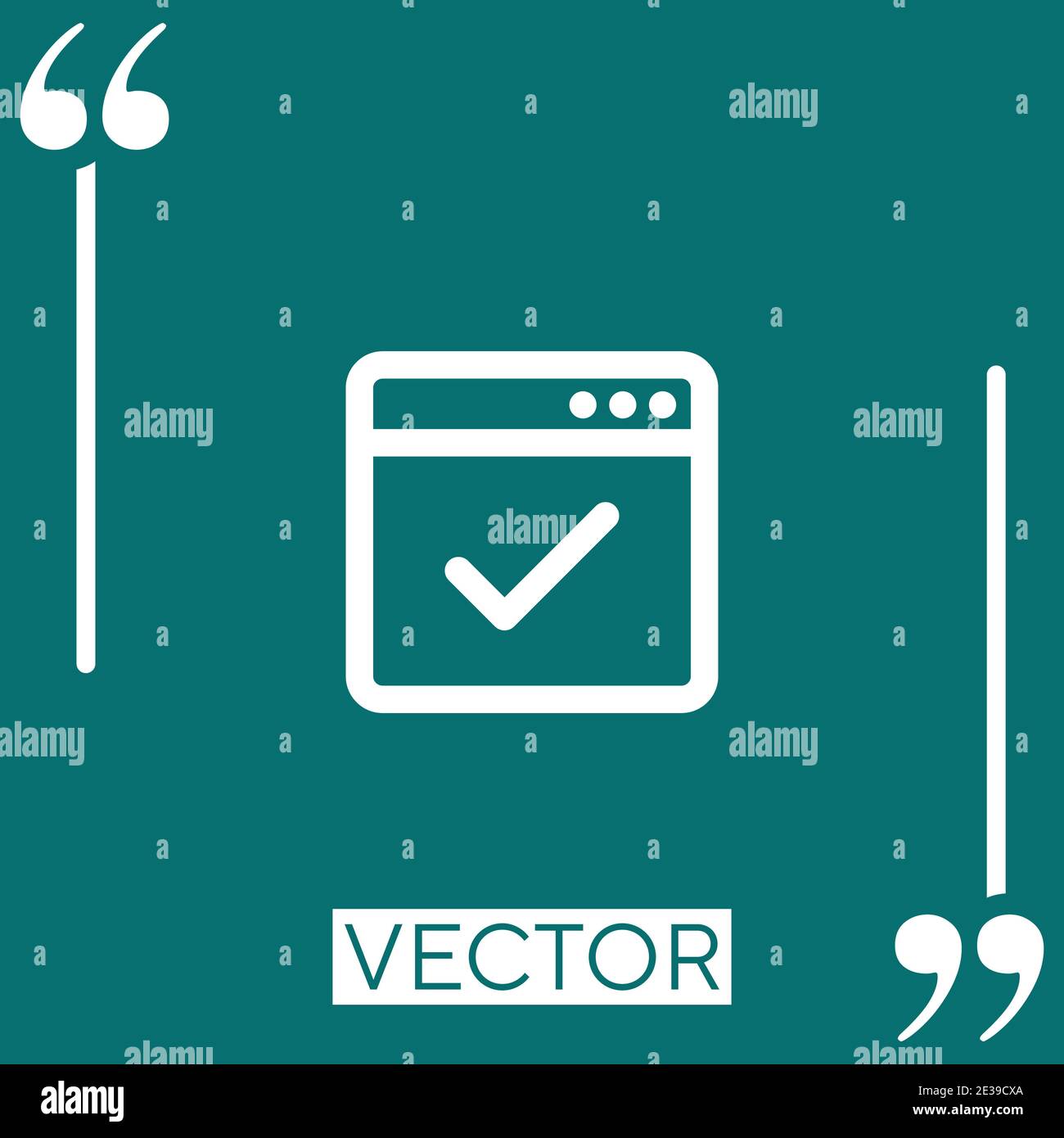 verification window button Linear icon. Editable stroke line Stock ...