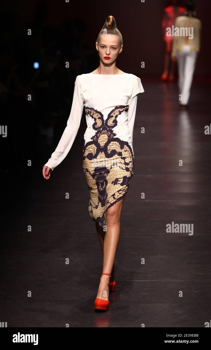 A model displays a creation by designer Ingrid Vlasov for her Spring ...