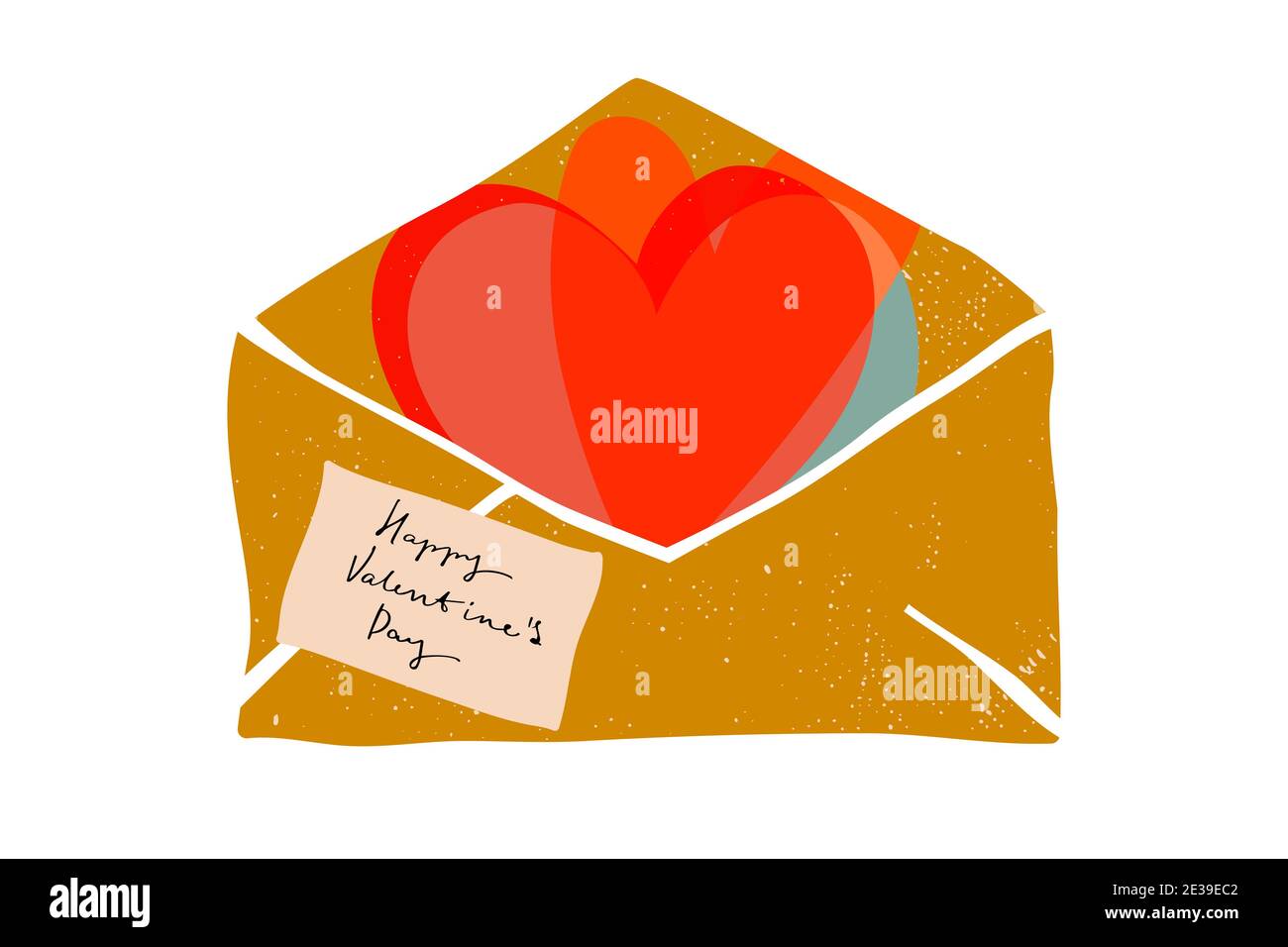 Open message with hearts in vintage style. Valentine s Day greetings ...